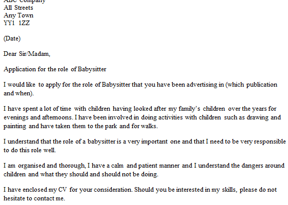 Babysitter Cover Letter Sample Proofreadingx web fc2