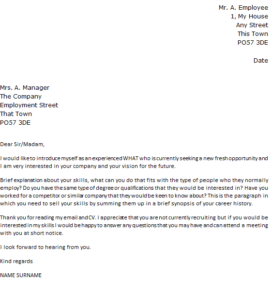 Sample Email Cover Letter Inquiring About Job Openings Icover uk
